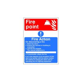 Fire Action Sign, Fire Point, Rigid Plastic