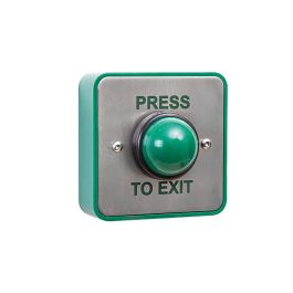 RGL Stainless Steel Green Domed Exit Button