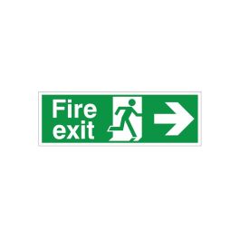 Photoluminescent Fire Exit Sign, Right Arrow, Rigid Plastic - Firesense ...