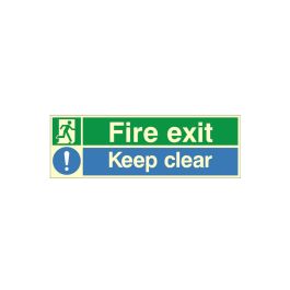 Fire Exit Keep Clear Sign, Rigid Plastic – SI0002P