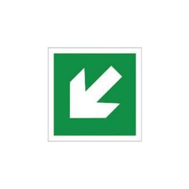 Fire Exit Sign, Diagonal Arrow Only, Rigid Plastic - Firesense | Fire ...
