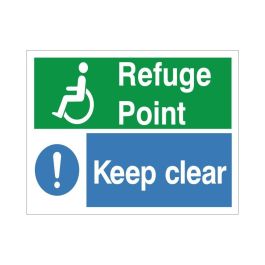 Refuge Point Keep Clear Sign, Rigid Plastic - Firesense | Fire ...