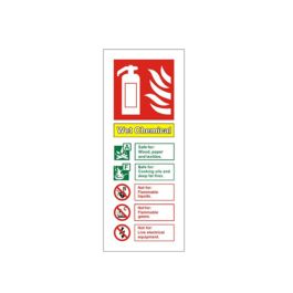 Wet Chemical Fire Extinguisher Identification Sign, Rigid Plastic