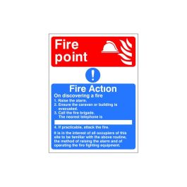 Photoluminescent Fire Action Sign, Fire Point, Rigid Plastic ...